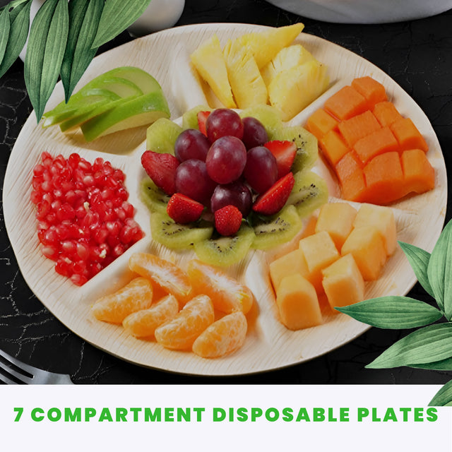 7-Compartment Palm Leaf Plates | Eco-Friendly Thali Plates | Premium D ...
