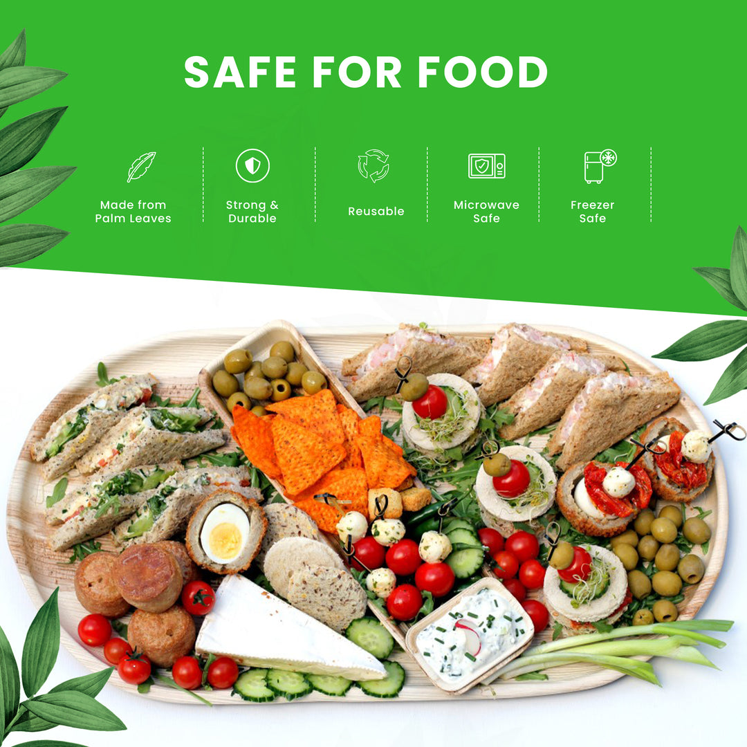 Extra Large Oval Palm Leaf Platters | Eco-Friendly Serving Trays | Pre ...