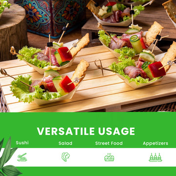 Wooden Serving Boats | Eco-Friendly Food Boats | Natural Bamboo Bowls ...