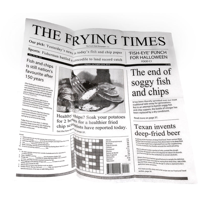 Newspaper Print Greaseproof Paper | Vintage Style Food Wrap – Canape King