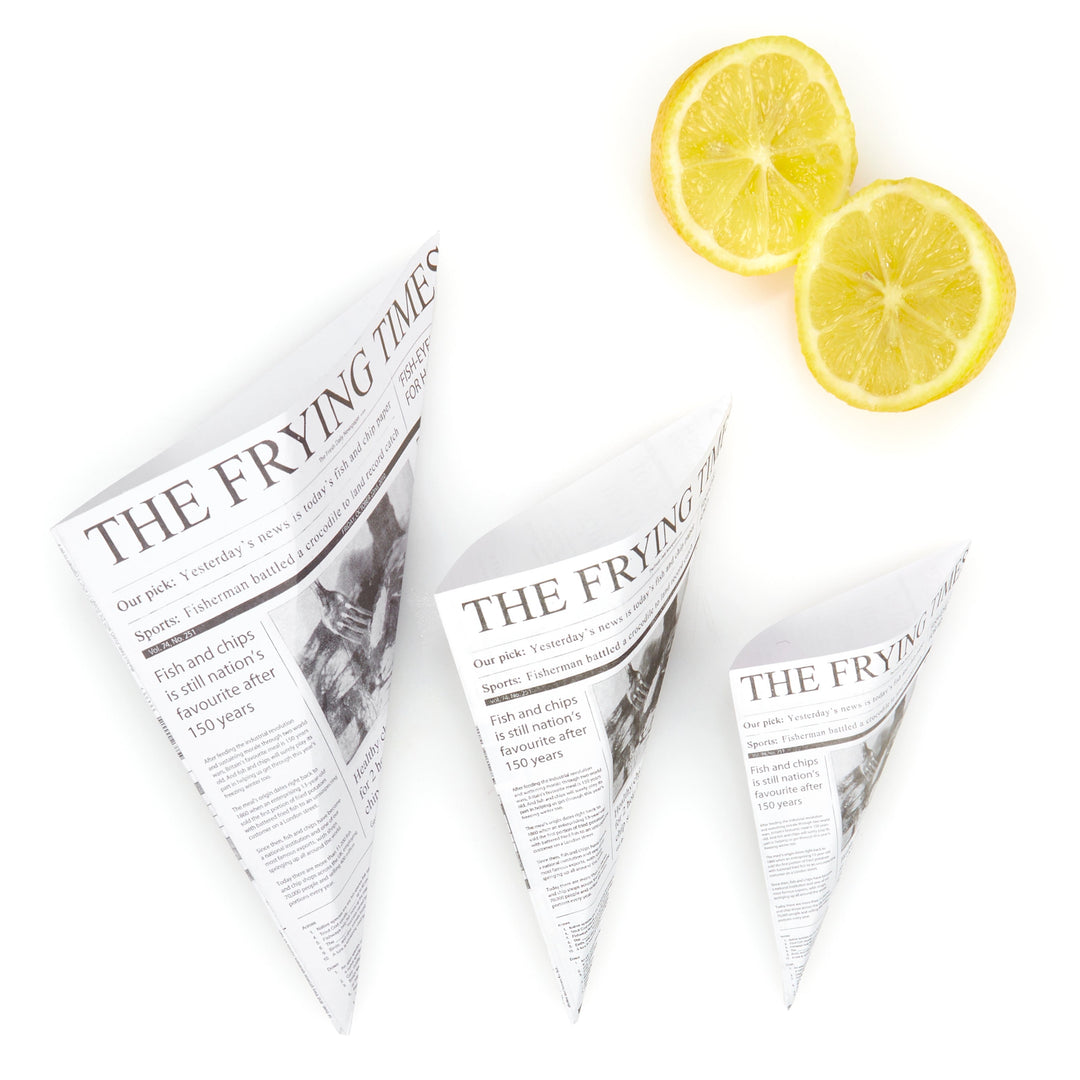Eco-Friendly Newspaper Printed Paper Cones | Food Service Presentation ...