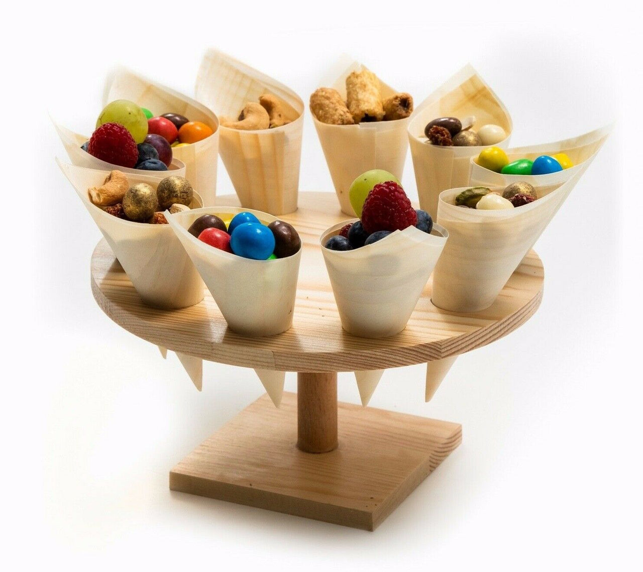 Eco-Friendly Natural Pinewood Serving Cones | 4 Sizes – Canape King
